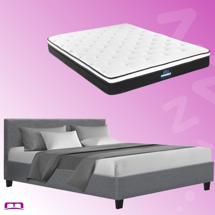 Queen Package | Henley LED Storage Bed Black & Bonita Euro Top Mattress ...